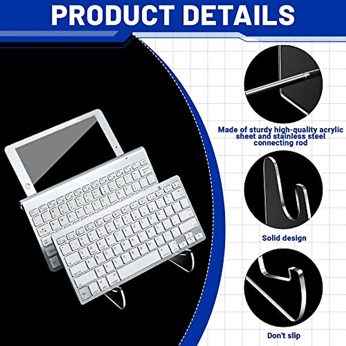 Acrylic Keyboard Display Stand Holder Mechanical Computer Keyboard Stand Shelf for Desk Transparent Acrylic Stand 3 Tier Keyboards Storage Holder Tray for Computer Tablet Picture Frame