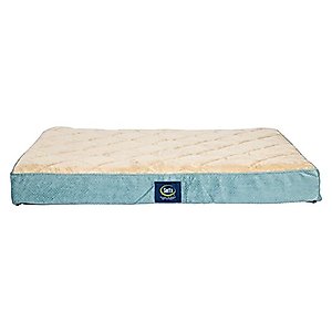 Serta Ortho Quilted Pillowtop Pet Bed, Large, Blue