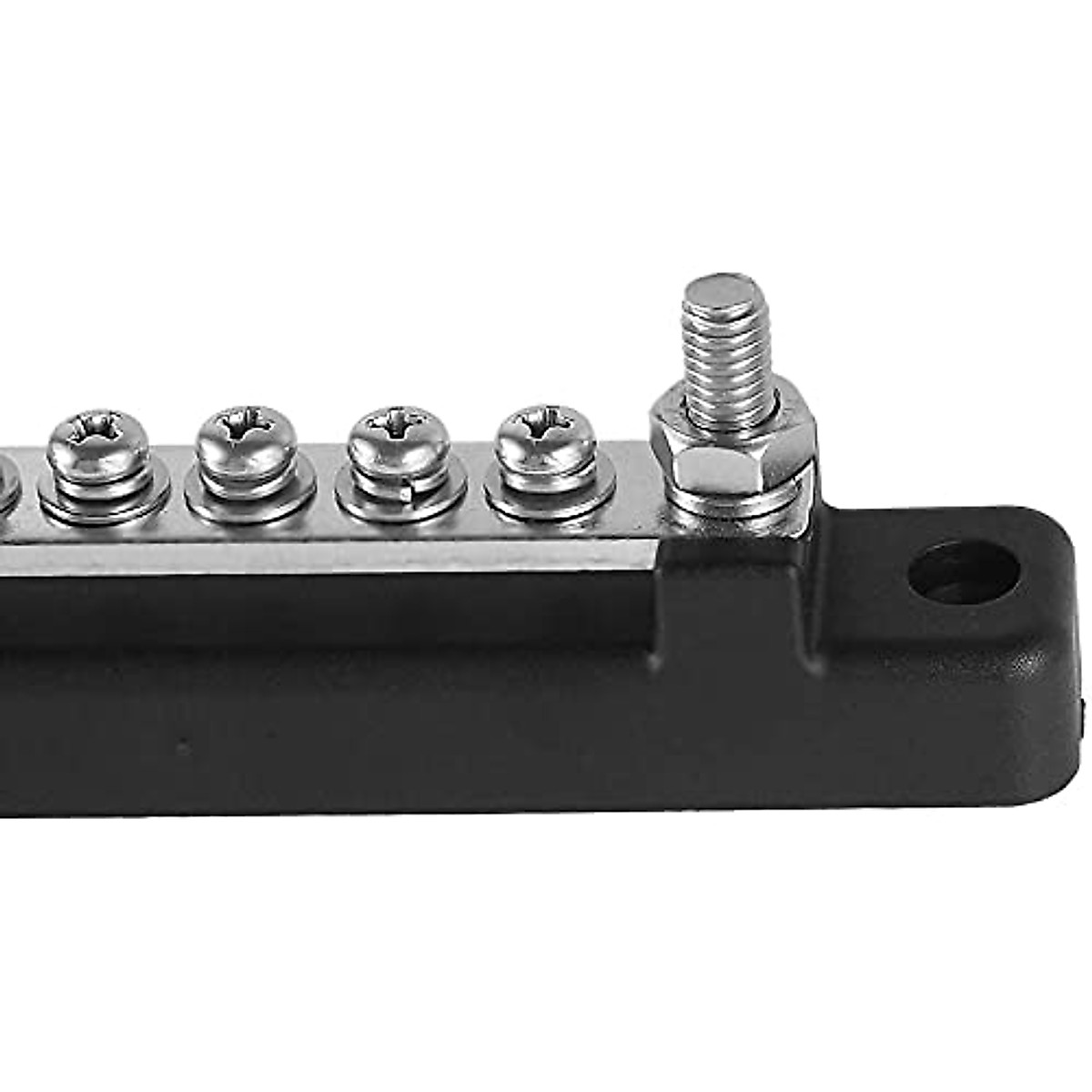 6 Terminal Bus Bar Kit - 150 A BusBar Block, Ground Distribution, 6 Post Power Distribution Terminal Block w/ 6 M4 Screws + 2 Studs Set, for Caravan Car Boat Marine Caravan RV