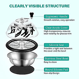 iPower 16-Inch Bud Leaf Bowl Trimmer Twisted Sharp Stainless Steel Blades for Hydroponics with Upgraded Gears, Orange Pruner, 6.5” Gardening Hand Scissors