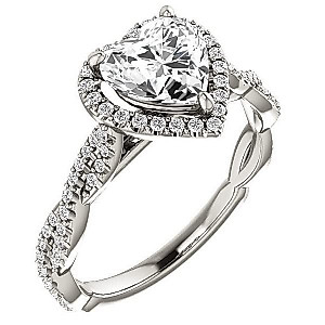 JEWELERYN 4 CT Heart Colorless Moissanite Engagement Ring for Women/Her, Wedding Bridal Ring Set, Eternity Sterling Silver Solid Gold Diamond Solitaire 3-Prong Set for Her (8.5)