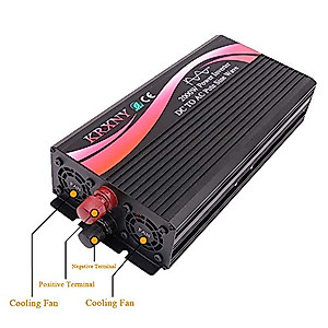 KRXNY 2000W Power Inverter 48V DC to 110V AC 60HZ Pure Sine Wave Converter with LED Display for Off Grid Solar System