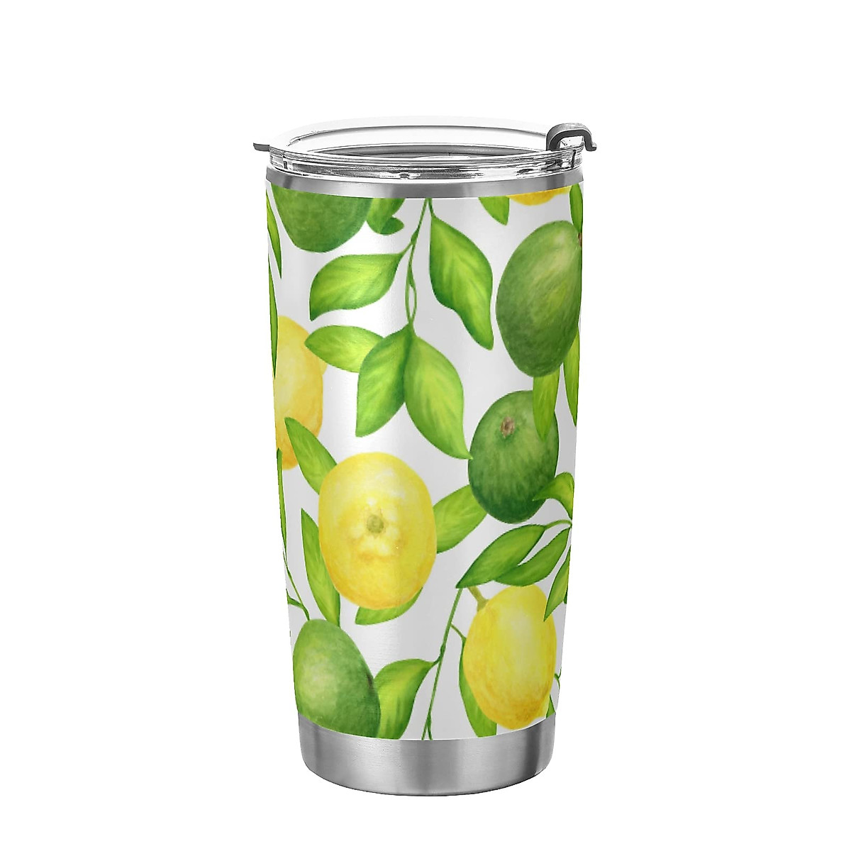 Yasala Tumbler Lemon Lime Watercolor Insulated Office Coffee Cup Back to School Beverage Container Travel Mug with Straw and Lid Double Wall Stainless Steel 20oz