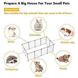 C&AHOME Pet Playpens, 12 Panels 28 X 20 Inch Portable Large Plastic Yard Fence Small Animals, Puppy Kennel Crate Fence Tent, White, UPP5070W