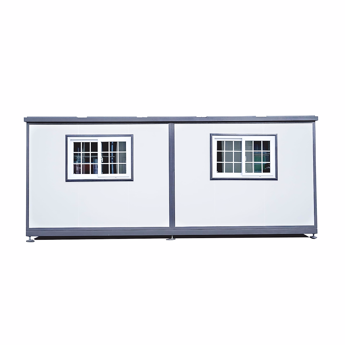 Jaxenor 19x20ft Portable Prefabricated Tiny Home, Mobile Expandable Plastic Prefab House for Hotel, Booth, Office, Guard House, Shop, Villa, Warehouse, Workshop
