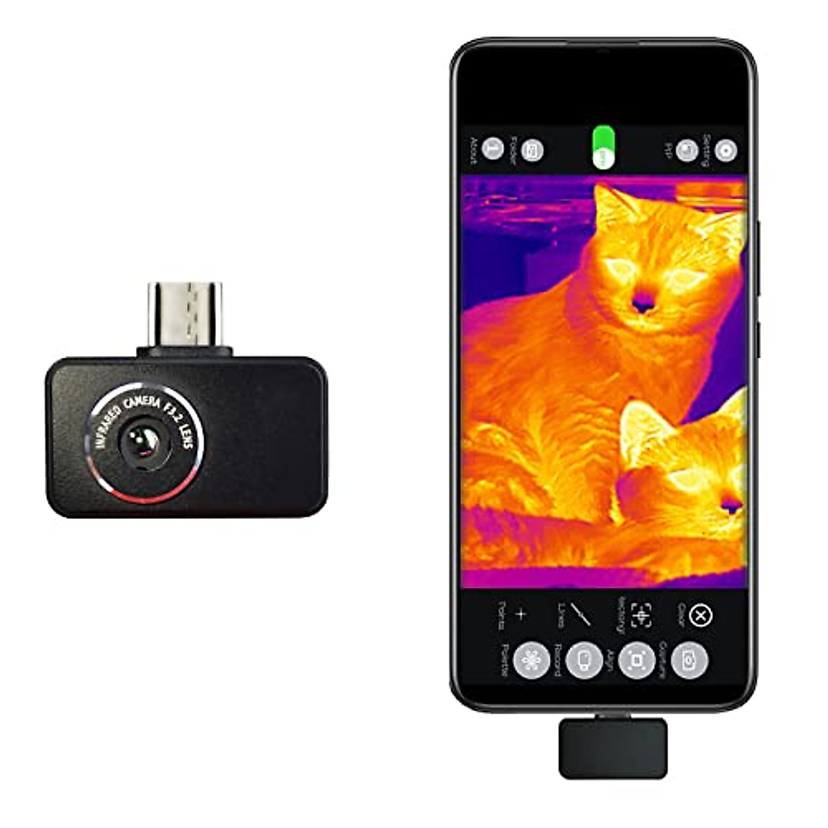 ZIBOO Mobile Phone Thermal Infrared Thermal Imager Professional Grade Thermal Camera for Smartphones Clearer and More Stable