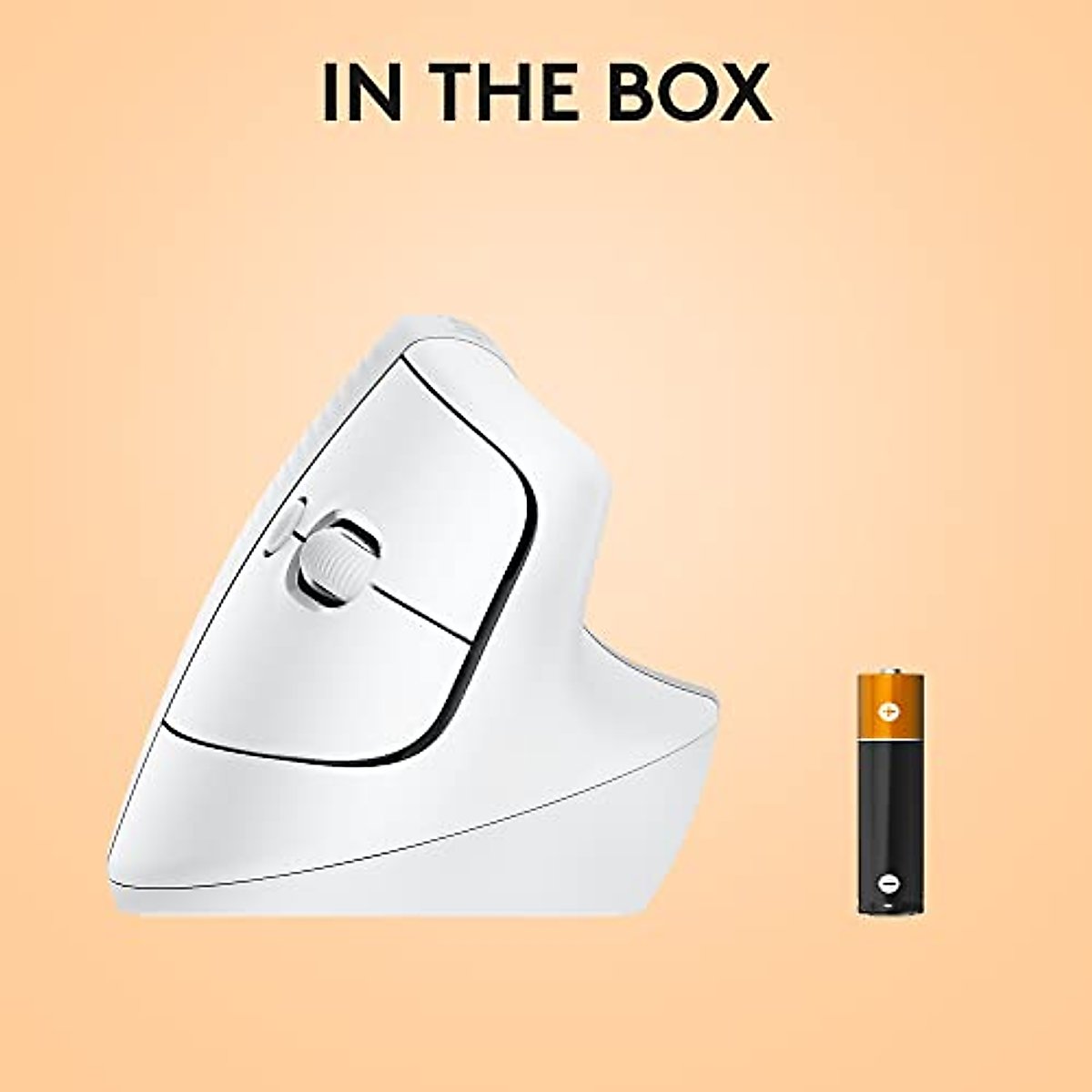 Logitech Lift for Mac Wireless Vertical Ergonomic Mouse, Bluetooth, Quiet Clicks, Silent Smartwheel, 4 Customizable Buttons, for macOS/iPadOS/MacBook Pro/Macbook Air/iMac/iPad - Off White