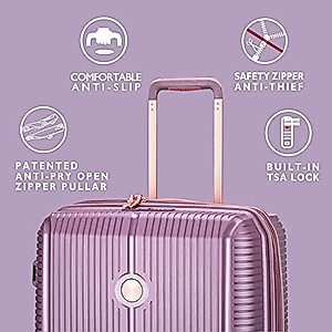 VERAGE 2 piece Luggage Sets,Expandable Hardside Suitcase with Spinner Wheels Luggage for Travel,TSA Approved (20/24-Inch,Purple)