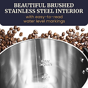 Elite Cuisine CCM-035 Maxi-Matic 30 Cup Electric Coffee Maker Urn, Removable Filter For Easy Cleanup, Two Way Dispenser with Cool-Touch Handles, Stainless Steel