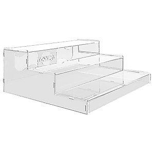 evron Pantry Organization and Storage Clear Acrylic Spice Rack Organizer for Cabinet & Countertop (ASSEMBLY REQUIRED) 3 Tier Organizer Versatile Tierd Shelf Organizer 10.5 in