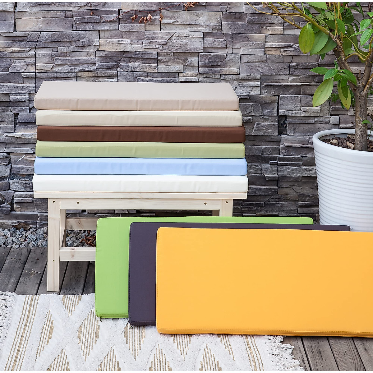 Sigmat Customize Size Outdoor Seat Cushion Cover Water-Resistant Patio Deep Seat Chair Cushion Cover Bench/Settee/Swing Cushion Slipcover-Only Cover