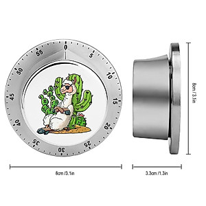 Kitchen Timer, Kitchen Timers for Cooking, Kitchen Timer Magnetic, Funny Llama Pattern Waterproof Time Timer Stainless Steel Multiuse for Home Baking Cooking Oven