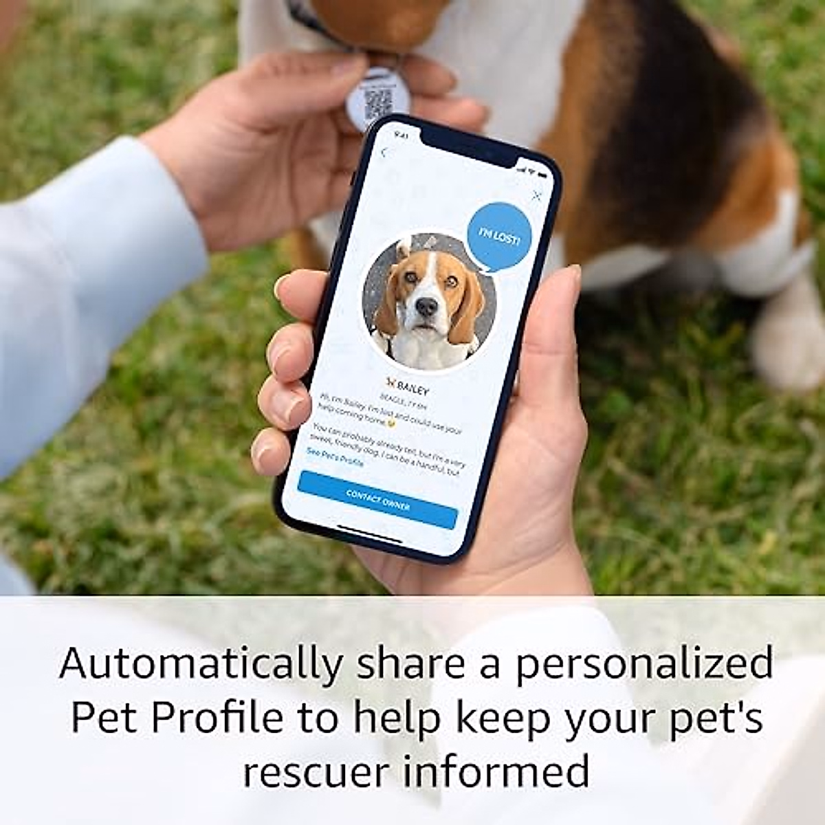 Ring Pet Tag | Easy-to-use tag with QR code | Real-time scan alerts | Shareable Pet Profile | No subscription or fees