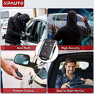 NPAUTO Key Fob Replacement for Chevy Silverado GMC Sierra 1500 2500 HD 3500 HD 2014 2015 2016 2017 2018 2019 2020 Chevy Colorado GMC Canyon 2015-2021 Keyless Entry Remote Control Start Key Fobs
