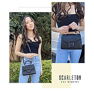 Scarleton Top Handle Purses for Women, Satchel Shoulder Bag Purse, Crossbody Bags for Women, Handbags for Women Mini, H208601 - Black