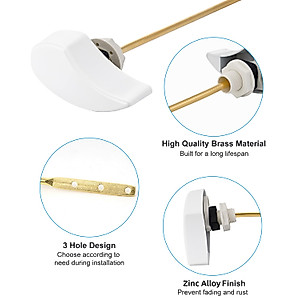 Hibbent Toilet Handle Tank Flush Lever Replacement Compatible with TOTOTHU004-CP Trip Lvr for ST701, CST854, CST884,Side Mount Toilet Flush Handle, Toilet Trip Lever, Toilet Repair Handle, White