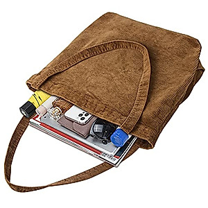 VIIVY VIYIV Women's Canvas Tote Bag Corduroy Large Capacity Shoulder Bag Satchel Hobo Shopping Bags College School Books Bag