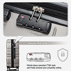 Merax Luggage Sets 3 Piece Suitcase, Hardside Suit case with Spinner Wheels Lightweight TSA Lock, Grey, 20/24/28 Inch