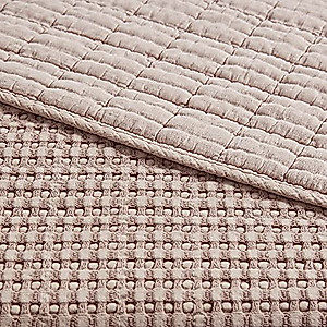 Levtex Home - Mills Waffle - Throw - Blush Cotton Waffle - Throw Size 50 x 60in.