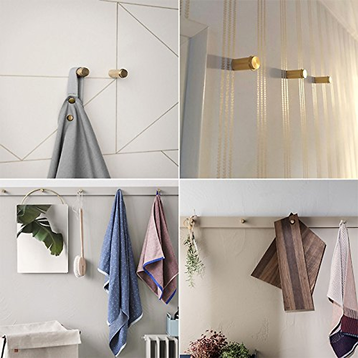 TINTON LIFE Design Decorative Wall Mounted Aluminum Coat Hook Hat Hanger(4PCS Golden)