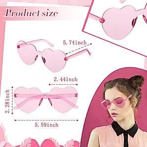 Macarrie 32 Pieces Valentine's Day Heart Headband Heart Sunglasses Heart Glitter Cupid Headband Sequin Headband for Party Props (Pink)