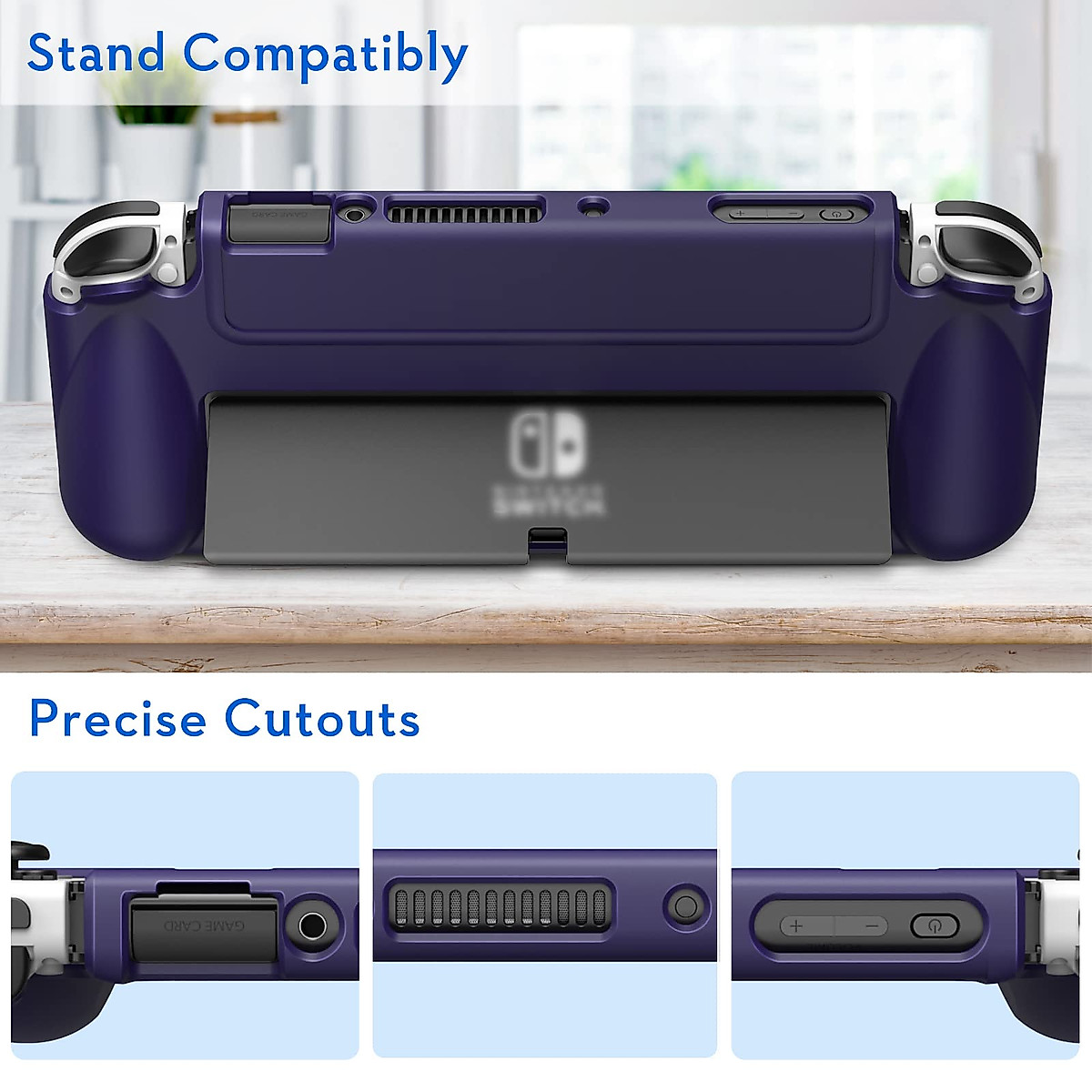 Fintie Flip Case for Nintendo Switch OLED Model - [Screen Safe] Slim Protective Soft TPU Shell with Magnetically Detachable Front Cover & Ergonomic Grip for Switch OLED Model 2021 (Galaxy)