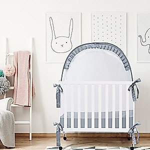 L RUNNZER Pack N Play Tent, Baby Pop Up Crib Tent to Keep Baby In, Crib Net for Pack And Plays, Mini Cribs & Play Yards to Stop Baby from Climbing Out, Pop Up Design & Breathable Mesh