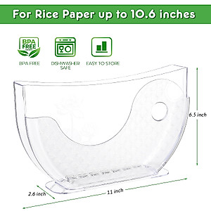 Rice Paper Water Bowl, Spring Roll Water Bowl, Rice Paper Holder with Side Pocket for Rice Paper Wrappers, Summer Rolls Maker Banh trang Holder