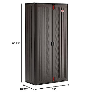 Suncast Commercial Mega Tall Cabinet Blow Molded 4 Shelf, Black