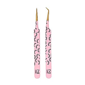 M LASH Eyelash Extension Tweezers (Set of 2) - Professional & Precision Lash Tweezers for Eyelash Extensions - Volume & Straight Tweezer for Stunning Results (PL)