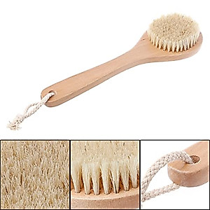 INGVY Dry Brushing Body Brush Wooden Handle Natural Bristle Dry Skin Exfoliation Body Brush Massager Dropshipping