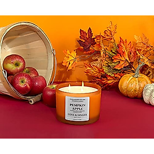 Pumpkin Apple Candle | Fall Candles | Luxury Soy & Beeswax Candles for Home | 16 oz. Large Jar 3 Wick Candle | Thanksgiving Candle | Fall Scented Candle | Autumn Candles