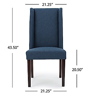 Christopher Knight Home Rory Fabric Dining Chairs, 2-Pcs Set, Navy Blue