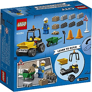 LEGO City Roadwork Truck 60284 Toy Building Kit; Cool Roadworks Construction Set for Kids, New 2021 (58 Pieces)