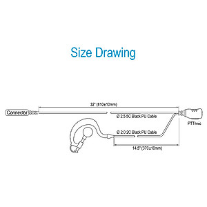 commountain Walkie Talkies Earpiece with Mic Compatible for Baofeng Radio BF-F8HP UV-82 UV-82HP UV-82C UV-5R UV-5X3 and Kenwood TK NX SAMCOM BTECH Retevis Radios, G-Shape Earhook Headset, 2 Pin Style