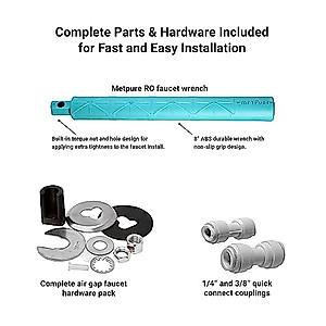 Metpure RO Faucet Reverse Osmosis Drinking Water Air Gap Filtration System Water Dispenser Spout (Brushed Nickel) with Pre-Inserted Tubing and Faucet Wrench RO-FW148