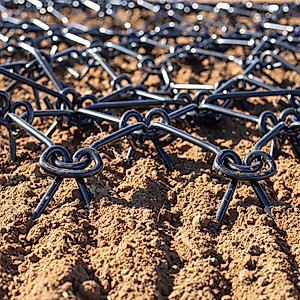 Titan Attachments Heavy Duty Drag Harrow 4.5 FT x 5 FT Leveling Grading Steel Mesh, 3/8in Tines, Tow Behind Agricultural-Style Drag