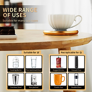 Coffee Warmer for Desk Auto Shut Off,Smart Coffee Cup Warmer with 2 Temperature Setting,Electric Mug Warmer Plate for Coffee,Milk,Tea,Cocoa (Gold)