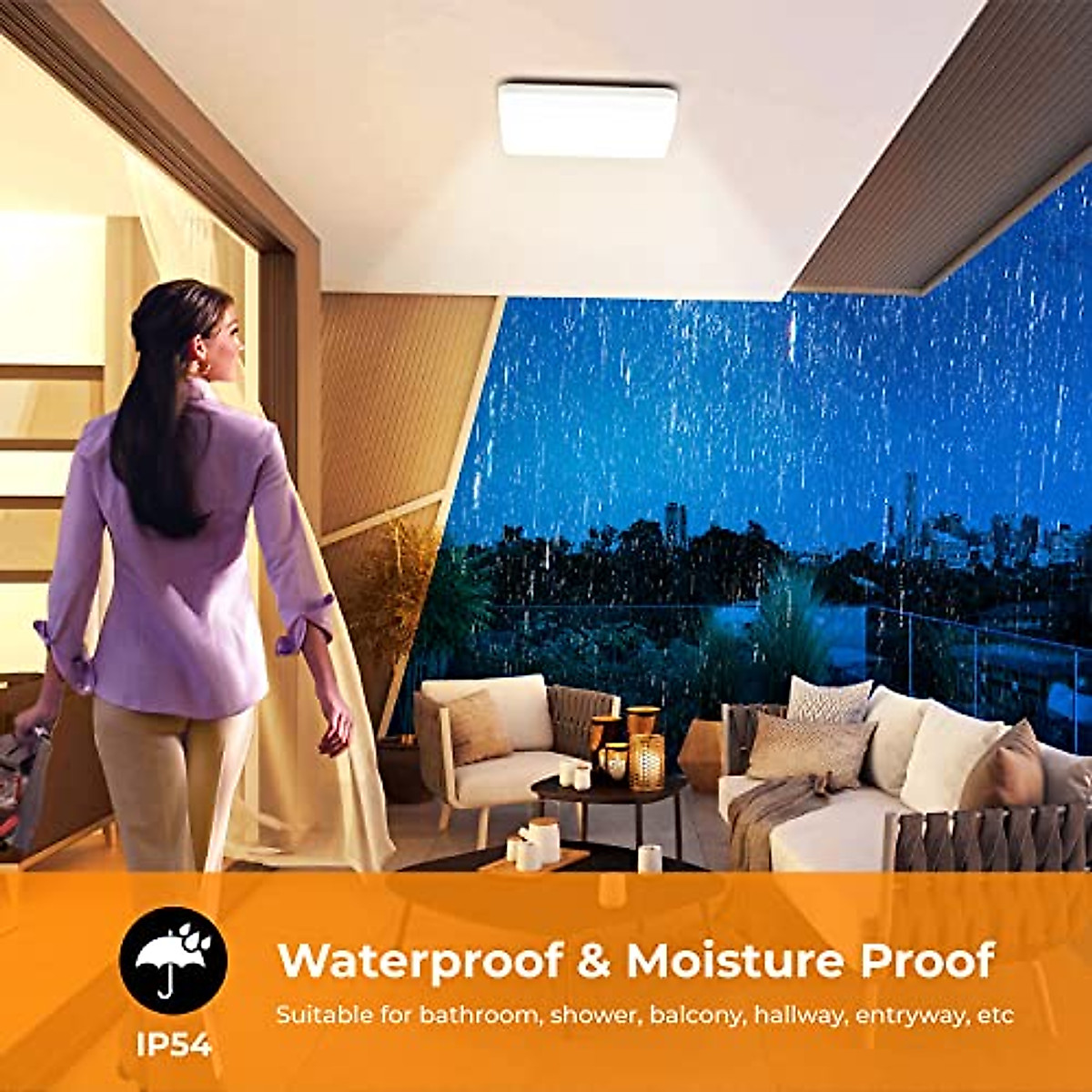 BLNAN Motion Sensor LED Ceiling Light, 18W 8.7 Inch Motion Activated Flush Mount Lighting Fixture, Waterproof Hard Wired Lamp for Closet Laundry Hallway Stair Porch, 4000K White Non-Dimmable