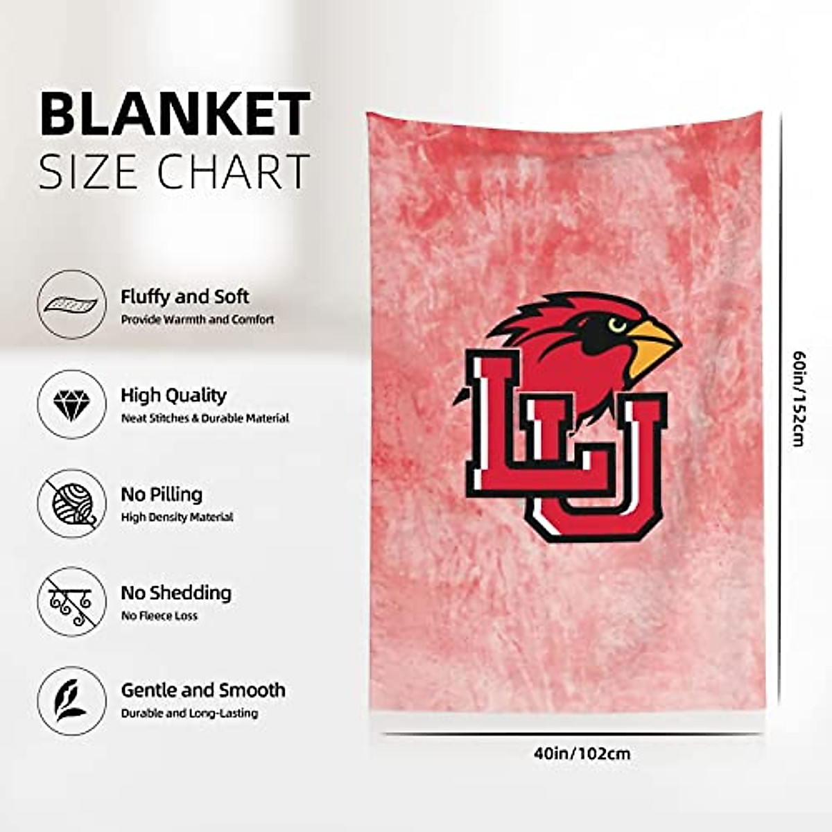 Lamar University Flannel Throw Blanket, 40x60 Inches Soft Blanket for Couch, Cozy, Warm ，All Season.