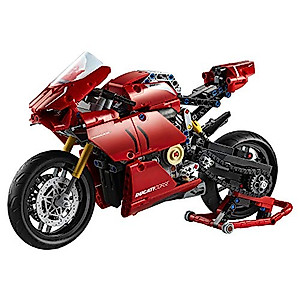 LEGO Technic Ducati Panigale V4 R Motorcycle 42107 Building Set - Collectible Superbike Display Model Kit with Gearbox and Working Suspension, Fun for Adults, and Motorcycle Enthusiasts