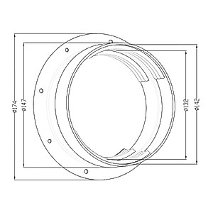 Mobile AC+ Dual Size Exhaust Hose Flange Wall Mount Connector for Portable AC Vent, 5 and 5.5 Inches Hose Compatible, White, Off Season Cover Plug Included Omni-directional