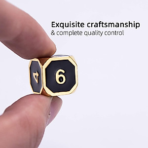 GUOER Black Metal DND Dice Set 7 die Metal Polyhedral Dice Set with Gift Metal Box for Table Games or Role-Playing Games(Black)