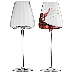 PTSTING Wine Glasses 20oz Hand Blown Red Wine Glasses Art Retro Wine Glass Set with Long Stem Set of 2 for Wine Tasting,Wedding,Anniversary,Christmas,Birthday