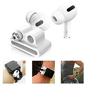 TOLUOHU AirPods Pro Case, Apple AirPods Pro Soft Silicone Accessories 8 in 1 Kit, Shockproof Protective AirPods Pro Charging case Cover with Keychain/Watch Band Holder/Strap/Ring/Carrying Box(Black)