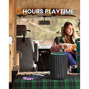 ZICOROOP Bluetooth Speakers,50W Portable Bluetooth Speaker with IPX7 Wireless Waterproof, Stereo Sound, Long-Lasting Battery,Handle,Crystal Clear,Rich Bass,8000mAh