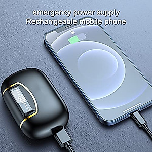 Onlyliua Wireless Bluetooth Headset, Power Display, Intelligent Noise Reduction HiFi Sound Quality, IPX7 Waterproof, Mobile Phone Can Be Charged, for Sport, Gaming