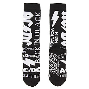 AC/DC Logo Athletic Crew Socks 2 Pair Pack For Men