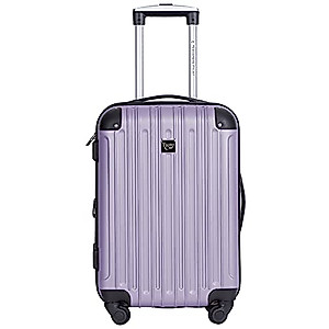 Travelers Club Midtown Hardside Luggage Travel Set, Spinner Wheels,Zippered Divider,Telescopic Handle,Lightweight, Lilac, 4-Piece Set