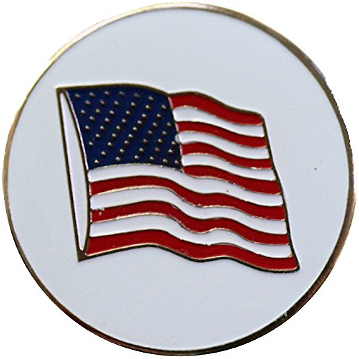 Putter Mounted Divot Tool and Ball Marker - US Flag White
